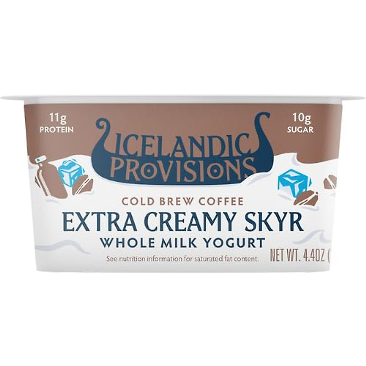 Icelandic Provisions, Coffee Cold Brew Extra Creamy Skyr Yogurt, 4.4 Ounce
