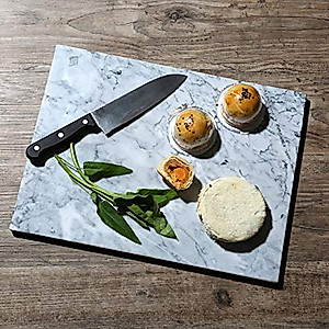 Premium Non-Stick Marble Pastry Cutting Board Slab 15 3/4" X 11 3/4” with No-Slip Rubber Feet.