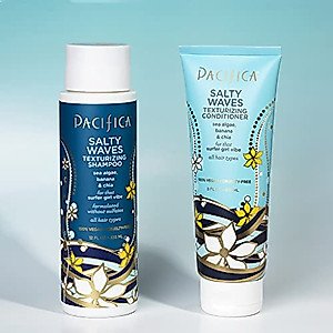 Pacifica Beauty Salty Waves Texturizing Shampoo + Texturizing Conditioner | For All Hair Types | Perfect and Effortless Beach Hair | 100% Vegan & Cruelty Free | Sulfate + Paraben Free