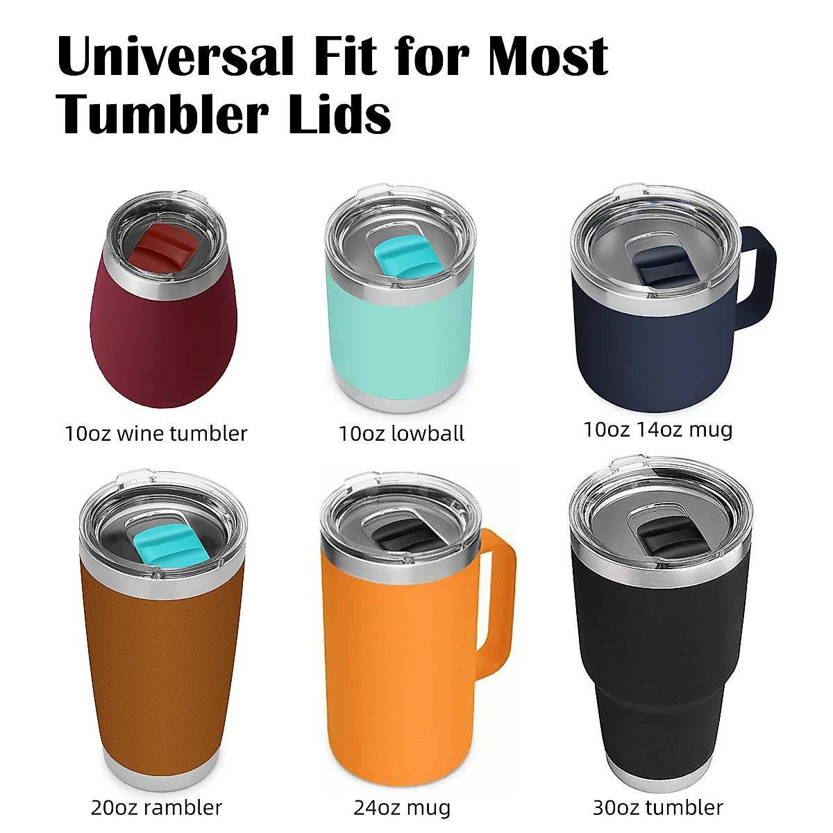 YKOAJG Magnetic Slide Replacement - For Yeti - Lid 10 oz, 16 oz, 20 oz, 26 oz, 30 oz, 4 Color (Black, Vermilion, Dark Blue, Green)