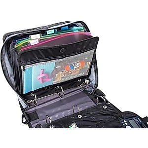 Case-it The Dual Zipper Binder - 2 Inch D-Rings- Includes 5-color Tab Expanding File Folder - 800 Page Capacity - [Pink]