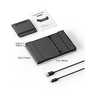 Samsers Foldable Bluetooth Keyboard with Touchpad, Full-Size Wireless Folding Holder, Rechargeable Portable Travel for iOS Android Windows Mac OS, Support 3 Devices (BT5.1 x 3)