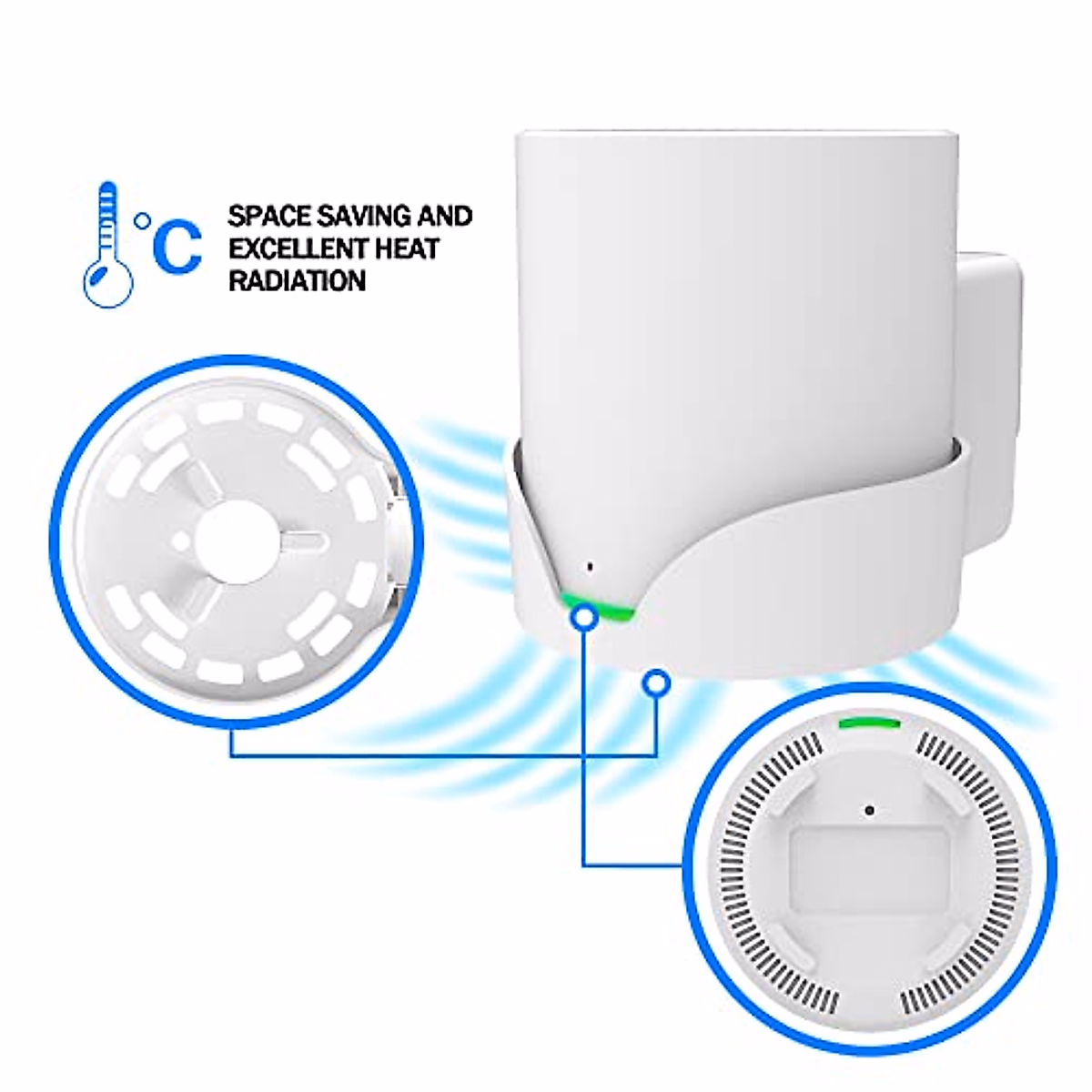 SONGCHEER-Router Shelf Wall Mount for Tp Link Deco X20 X50 X60 X55 Deco Mesh WiFi 6 WiFi Router Holder Stand Bracket Shelf Cable Organizer with Screw Mounting Kit (3Pack)