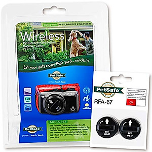 PetSafe PIF-275-19 Wireless Fence Dog Collar with 2 Free Batteries, 10 x 9 x 4