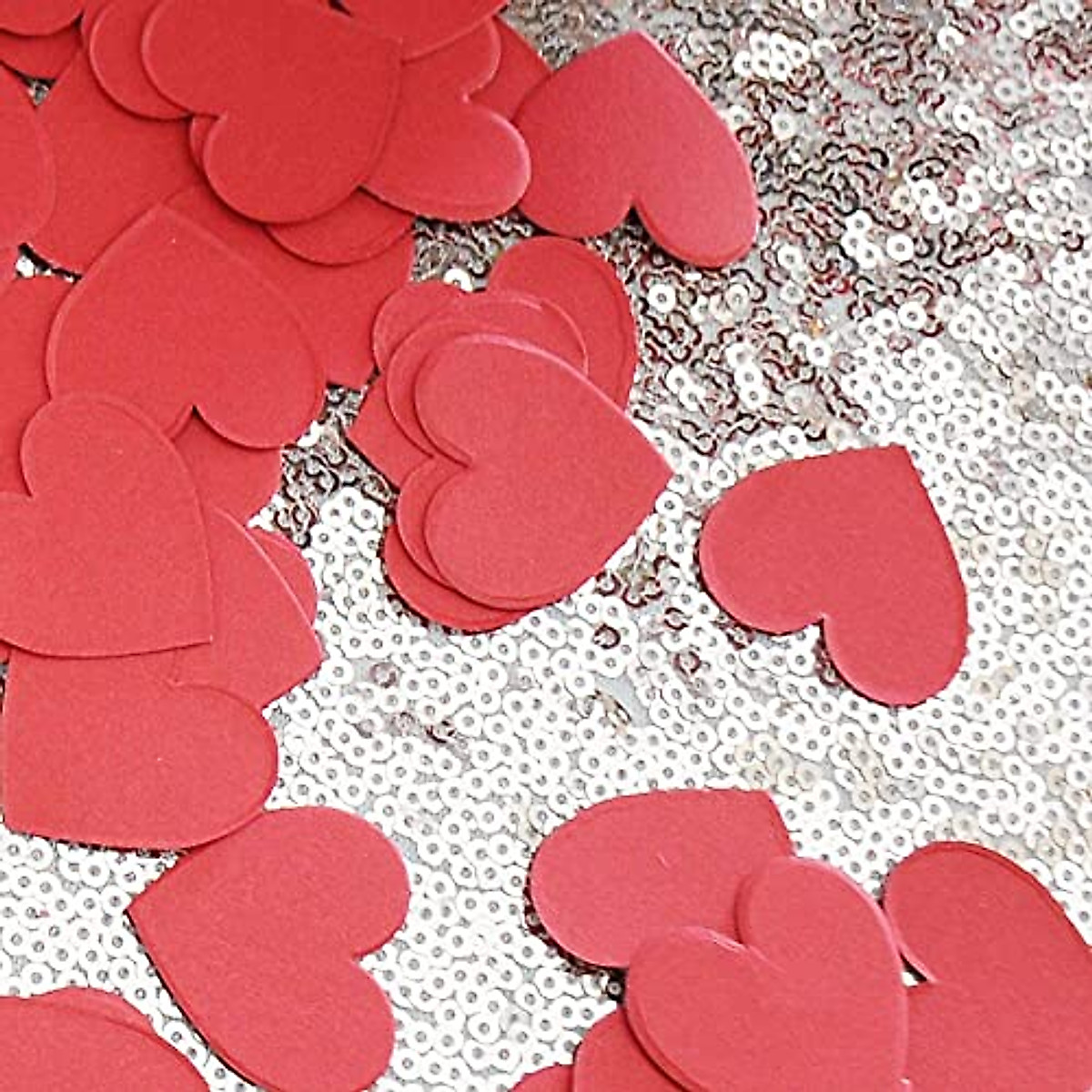 MOWO Hot Red Heart Paper Confetti Wedding Birthday Party Favors Love Theme Table Scatter Decorations, 1.2 inch, 200pc