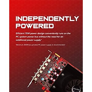VisionTek Radeon 7750 2GB GDDR5 6 4k Monitor Graphics Card, 6 Mini DisplayPort Outputs, AMD Eyefinity 2.0, PCI Express 3.0 Video Card, 7.1 Surround Sound - 900614