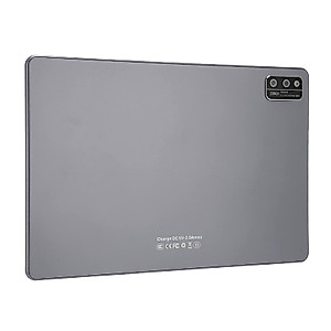 Airshi 10.1 Inch Smart Tablet, Gray Front 800W Rear 2000W Smartphone Tablet 8GB RAM 128GB ROM Support Offline GPS Dual Card Slot 100‑240V for Home Travel (US Plug)