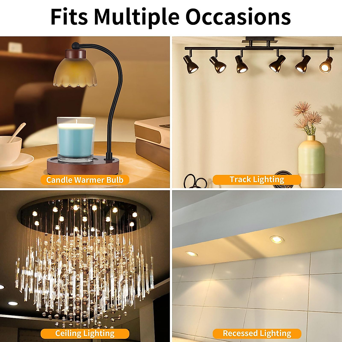 copinpin GU10 Light Bulb 120V 25W 6pcs Candle Warmer, Dimmable Replacement for Candle Warmer Wax Burner Track Light Bulbs, Range Hood Light Bulbs White Light Pack of 6