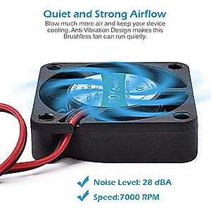 UCEC 40mm Fan DC 24V Small Brushless Cooling 4010 Axial Fan 40x40x10MM 2Pin for Computer Case 3D Printer Extruder Humidifier and Other Small Appliances - 2 Pack