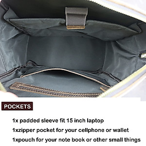 Leather Laptop Backpack for Men,Travel Backpack Trolley Sleeve,College School Rucksack Men Fits 17 Inch Notebook,Brown (Light Brown)