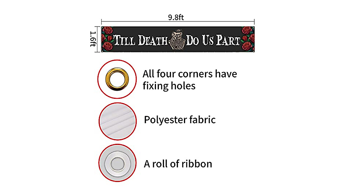 "Till Death Do Us Party" Large Banner | Wedding & Party Decor