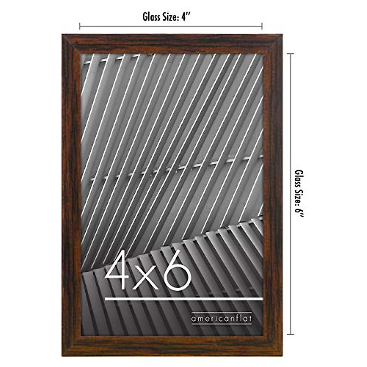 Americanflat 4x6 Picture Frame in Walnut - Thin Border Photo Frame with Shatter Resistant Glass - Horizontal and Vertical Formats for Wall and Tabletop