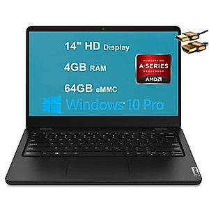 Lenovo Ideapad 14W Gen 2 14 Business Laptop 14" HD Anti-Glare Display AMD 3000 Series 3015e Processor 4GB RAM 64GB eMMC AMD Radeon Graphic HDMI Win10 Pro(Renewed)