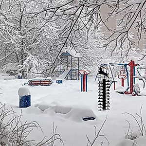 Snow Gauge Decoration Metal 24cm Handmade Gauge Gift Snow Garden Gauge Garden Snowmobile Snow Gauge (C)