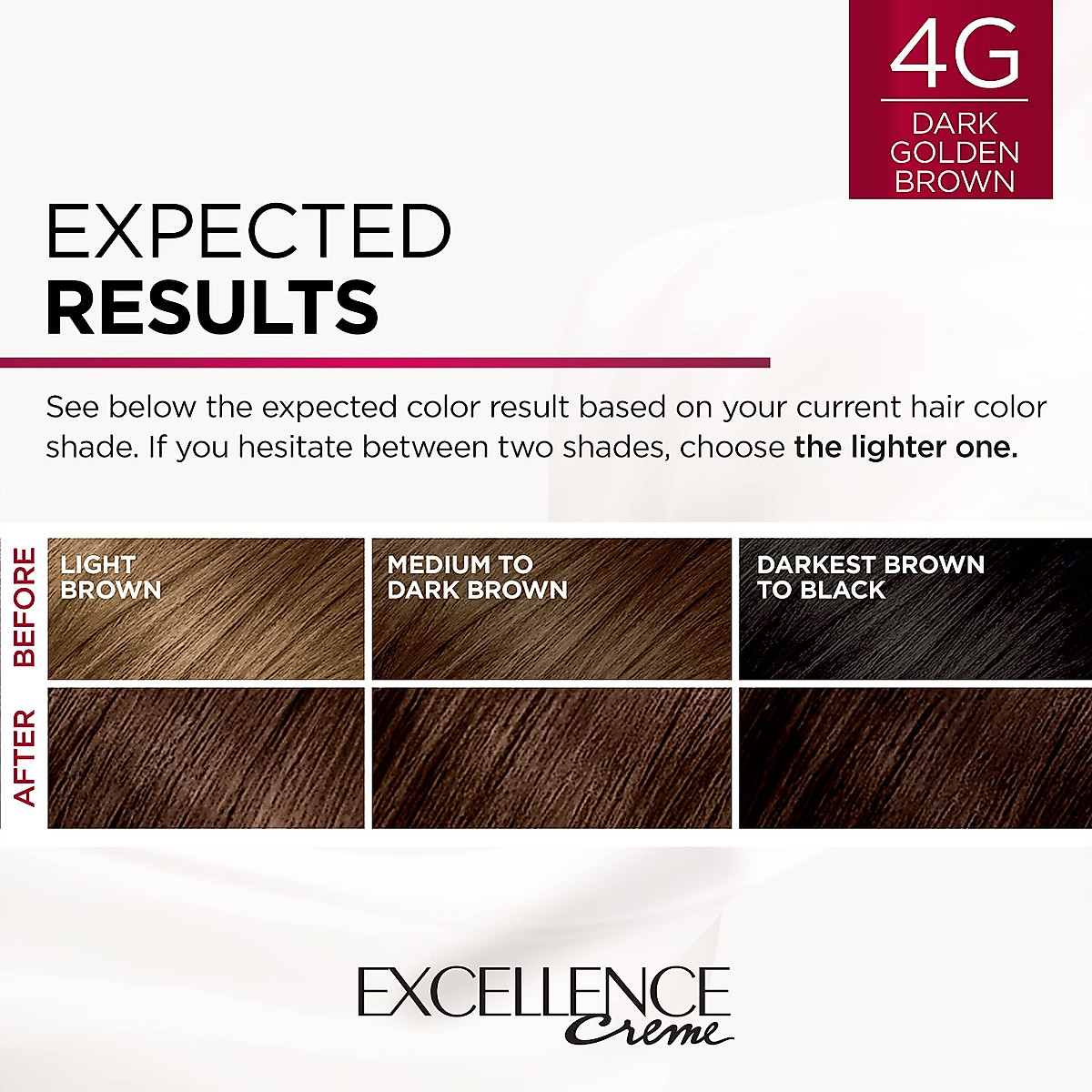 L'Oreal Paris Excellence Creme Permanent Triple Care Hair Color, 4G Dark Golden Brown, Gray Coverage For Up to 8 Weeks, All Hair Types, Pack of 1