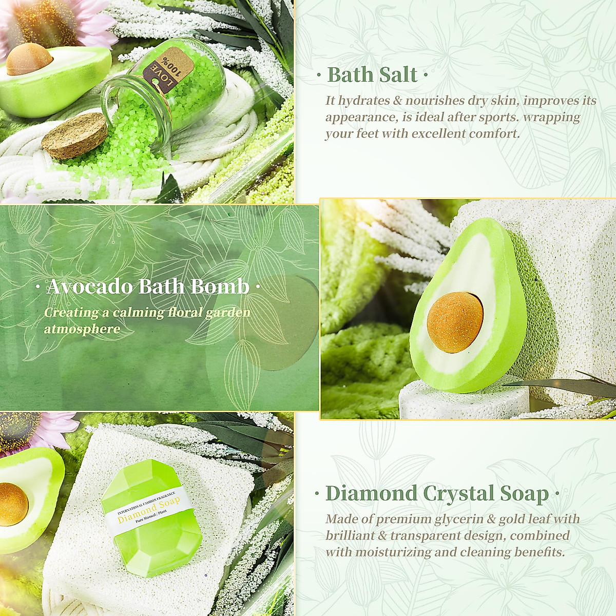 Avocado Care Package For Women, Self Care Gifts for Women, Avocado Themed Birthday Gift Baskets for Women Get Well Soon Gift Thinking of You Gifts Female Friendship Gifts Care Gifts