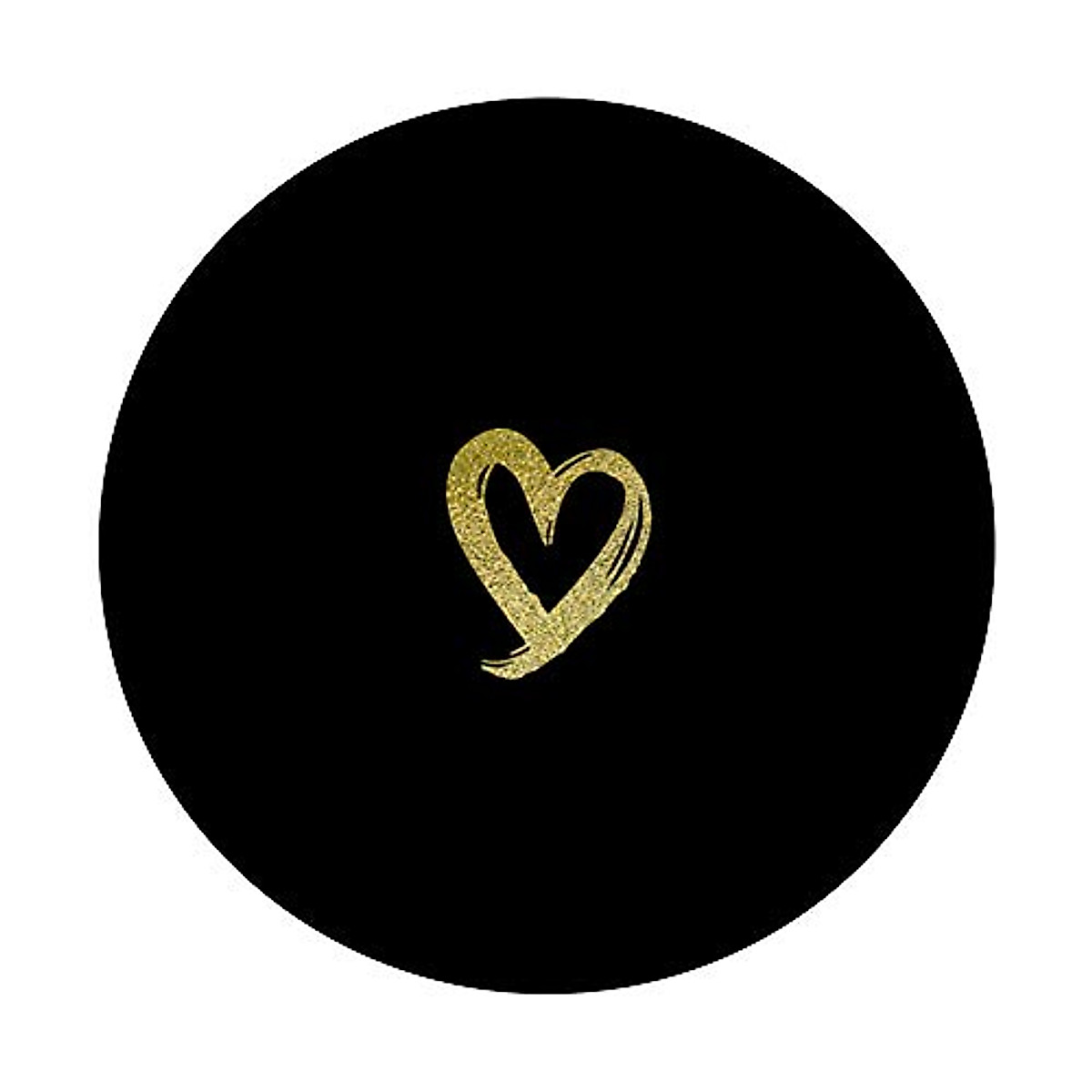 Yellow Minimalist Heart Black PopSockets Swappable PopGrip
