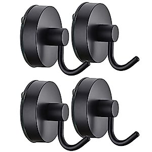 WODMB 4 PCS Black Vacuum Suction Cup Hook Punch-Free Wall Hangers Towel Keys Coat Shower Hook Home Bathroom Accessories (Color : D, Size : 1)