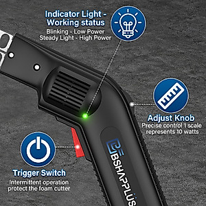 Foam Cutter Pro Electric Hot Knife, BSHAPPLUS 110V / 240W Styrofoam Cutting Tool Kit with Intelligent Chips & 5S Fast Heating & Powerful Cooling System for Carving, Handcraft, DIY Projects (BS-01)