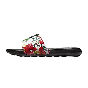 Nike Women's Victori One Slide Print Shoes, White/Siren Red/Atomic Green/Black, 11