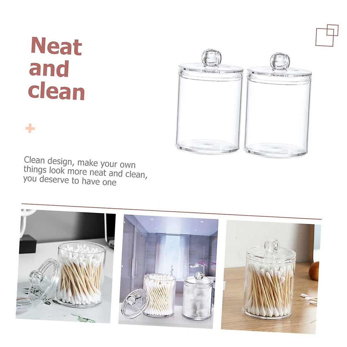 FELTECHELECTR 2pcs Box Cotton Ball Storage Box Glass Storage Jars Cotton Pad Holder Glass Stand Jewelry Organizer Tray Tool Organizer Box And Cotton Holder Set Multipurpose Cosmetic Organizer