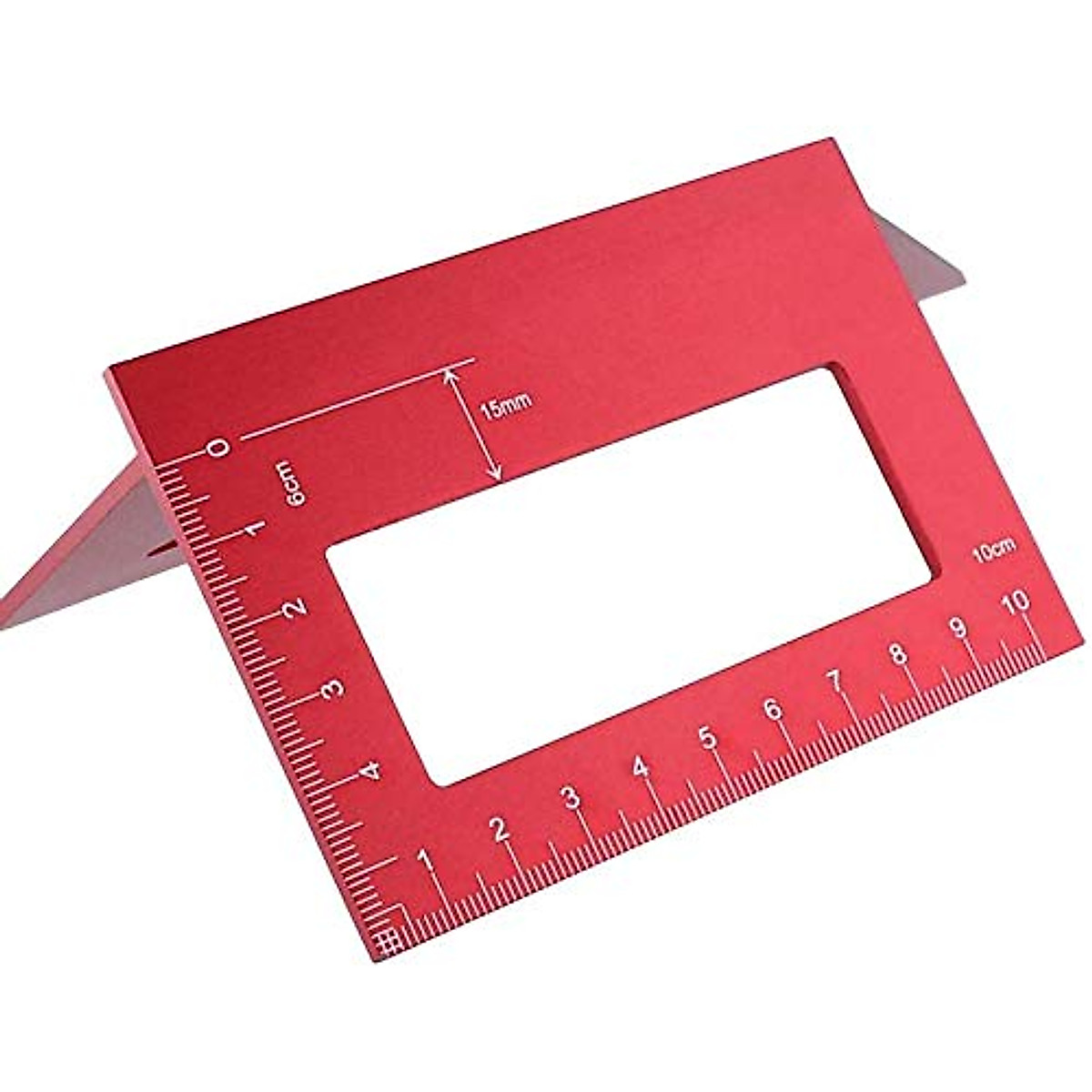 Aluminum Alloy Saddle Layout Square Gauge with 2 Pencils,Multifunctional 45/90 Degree Angle T Ruler 3D Mitre Angle Woodworking Measuring Tools