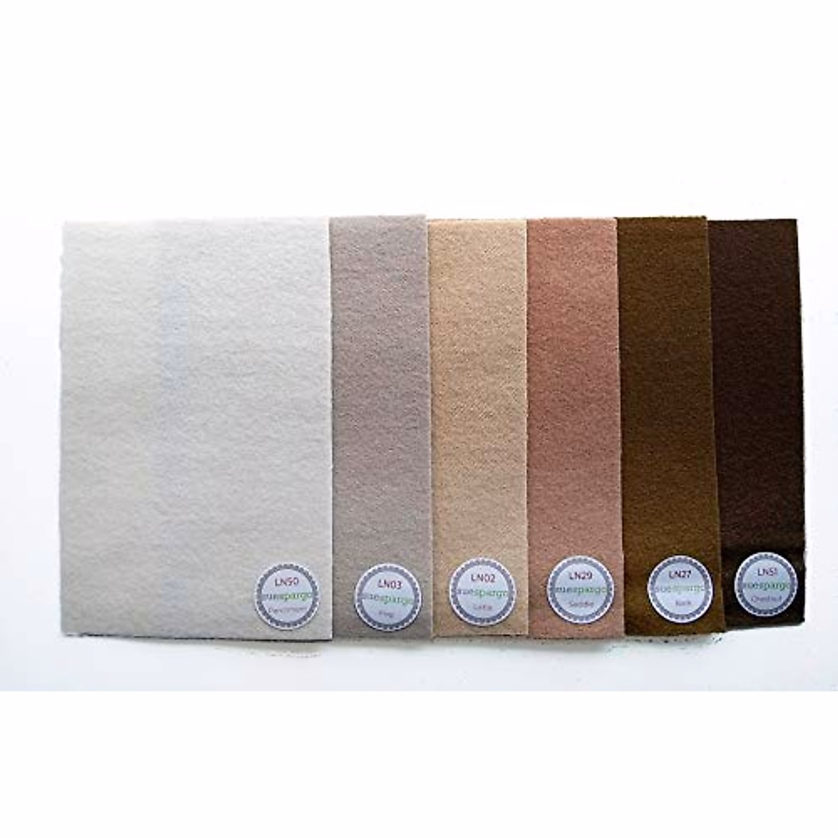Sue Spargo 1/64 Cuts of Merino Wool Fabric, Pack of Six Colors - Browns