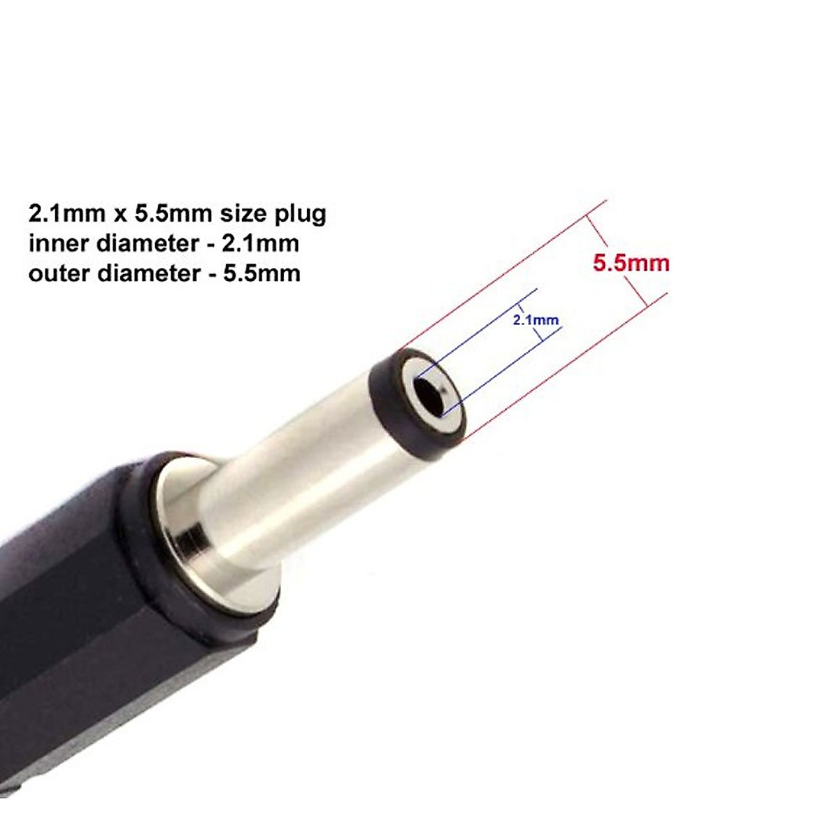USHANLIN DC Power Splitter Security Camera Power Splitter 12V CCTV Power Cable (1 Female to 2 Male 5.5mm X 2.1mm, 5Pack)