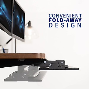 VIVO Large Under Desk 27 x 11 inch Computer Keyboard and Mouse Tray with Swinging Height Adjustment, 12 Settings, Platform Drawer for Typing, Black, MOUNT-KB08S