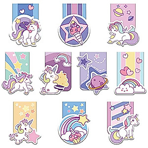 40 Pieces Unicorn Magnetic Bookmarks Magnet Page Markers Book Markers Clip Set for Girls Teachers Students Reading Book Lovers Office Classroom Supplies