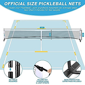 X-ACE Pickleball Net Set with Wheels for Home22FT Regulation Size Portable Pickleball Net for Driveway,Steady Matte Steel Frame (Net with Wheels)