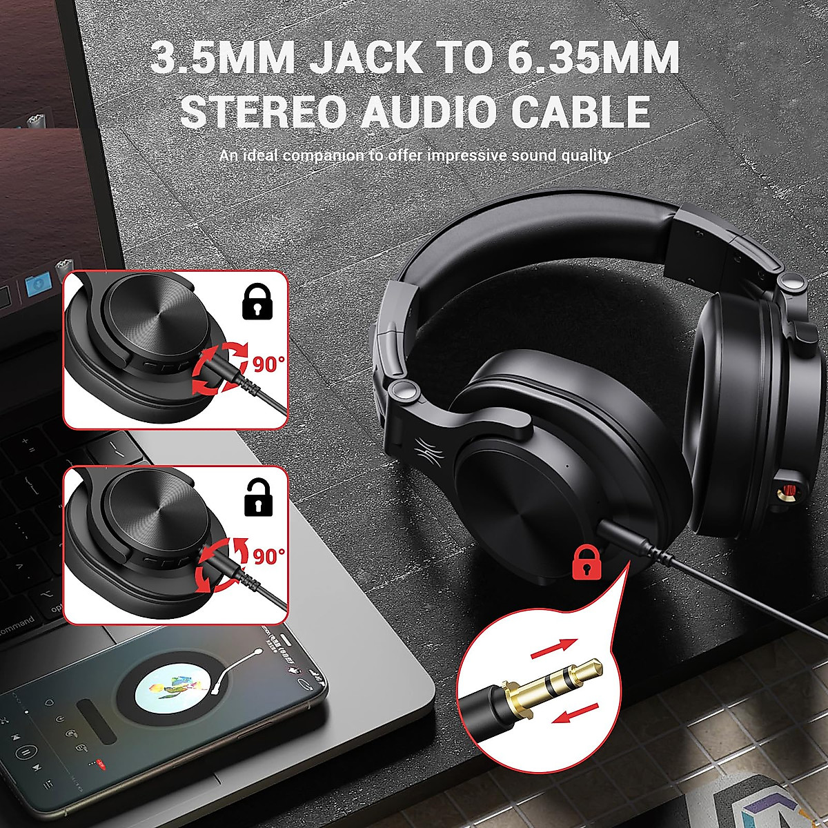 OneOdio Fusion A70 Headphones Cable-6.35mm