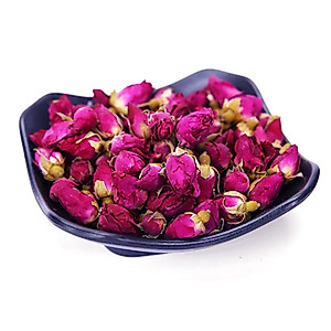 TooGet Fragrant Natural Red Rose Buds Rose Petals Organic Dried Flowers Wholesale, Culinary Food Grade - 4 OZ
