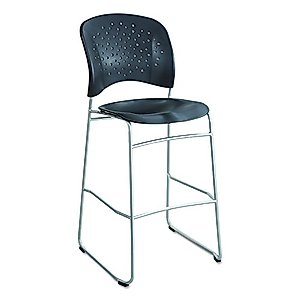 Safco Products 6806BL Reve Bistro Height Chair with Round Back, Black