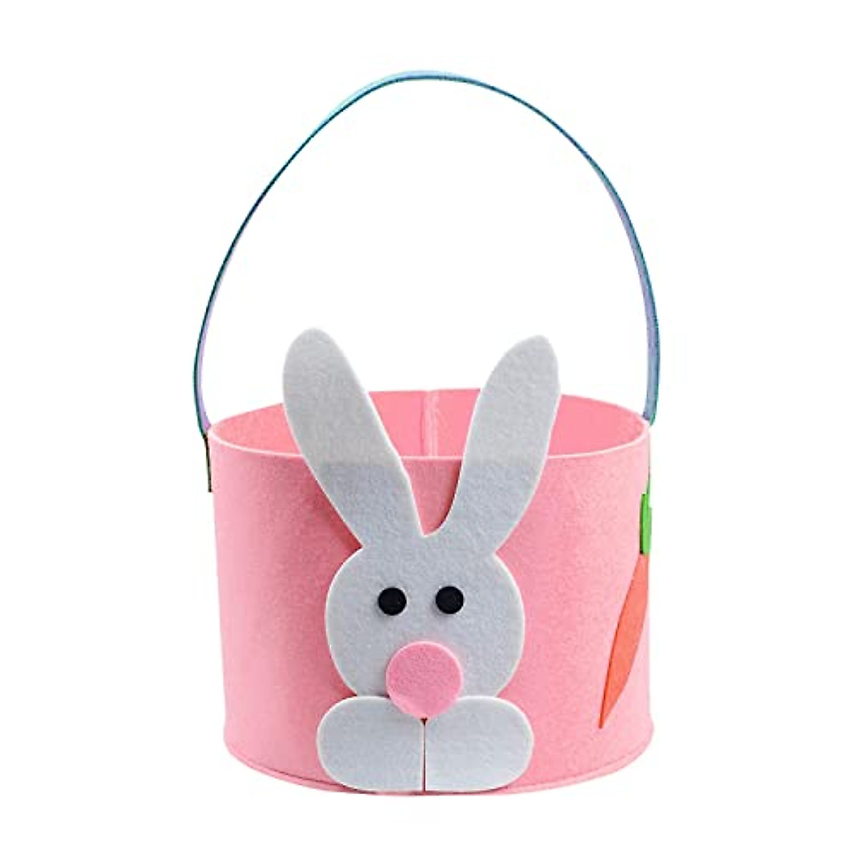 Easter Baskets for Kids Empty Felt Bunny Basket Easter Bunny Ears Bags with Rabbit Ears Easter Egg Hunting Tote Bag Easter Rabbit Gift Storage Bucket Toys Easter Decor Eggs Candy Gifts Storage (A)