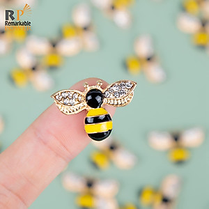 RP Remarkable Power, 40 Pack Bee Charm Pendants with Rhinestone Alloy Honeycomb Charms for DIY Jewelry Making