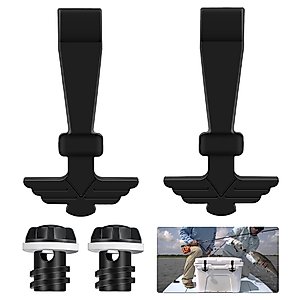 Feekoon Cooler Lid Latches and Cooler Drain Plug Replacement Parts Set Compatible with RTIC Hard Coolers, (2 Pcs Cooler Lid Latches, 2 Pcs Cooler Drain Plugs)