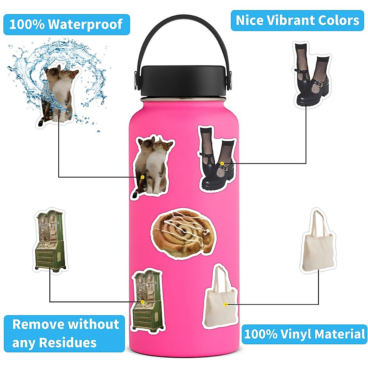 sxdaizjsym 120Pcs Vintage Aesthetic Stickers, Cute Retro Journaling Scrapbooking Stickers Pack for Adult Women Teen Grils, Waterproof Vinyl Decals for Water Bottle Laptop Computer Phone Case