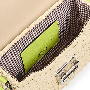 TOUS Legacy Summer crossbody bag lime green raffia
