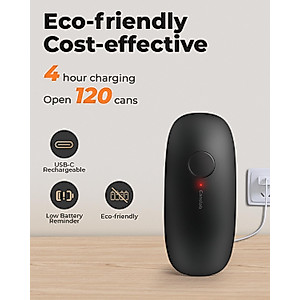 Canslab Rechargeable Electric Can Openers for Kitchen for Seniors with Arthritis- USB Battery Automatic Can Opener for Any Size Can - Smooth Edge, Handsfree, Portable Small One Touch Opener