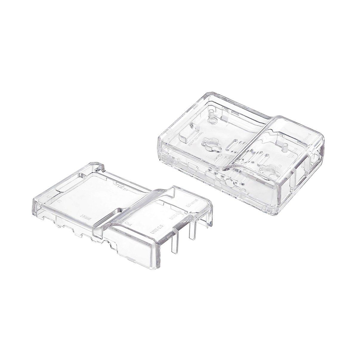Vilros Clear Transparent Slim Compact Case for Raspberry Pi 4-Includes Sealed and Open Cover Options