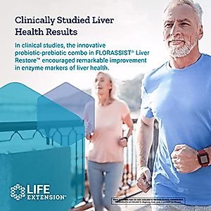 Life Extension FLORASSIST Liver Restore – Daily Probiotics & Prebiotics Supplement for Liver Enzyme Health Support and Detox – for Men & Women - Gluten-Free, Non-GMO, Vegetarian – 60 Capsules