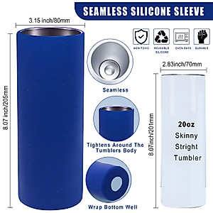 GORGECRAFT 2PCS Unseamed Silicone Wrap for Sublimation Tumblers 20oz Reusable Silicone Sublimation Sleeve Mug Clamp Sleeve Fixture for Full Wrap Tumbler Blanks Sublimation(Blue)