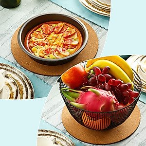 6 Pieces Cork Plant Mat Plastic Plant Mat Round Plate Pad for Garden, Courtyard, Pot Mat, Indoor Outdoor and DIY Craft Project (4 Inches, 6 Inches, 8 Inches)