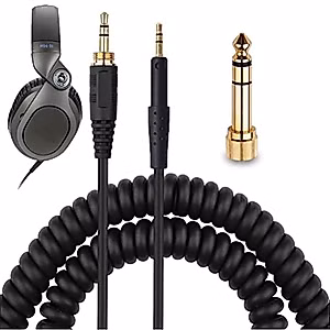 V-MOTA Replacement Spring Coiled Aux Cable Extension Cord with 6.35mm Adapter for Sennheiser HD6 Mix HD7 HD8 DJ Headphones,10 Foot