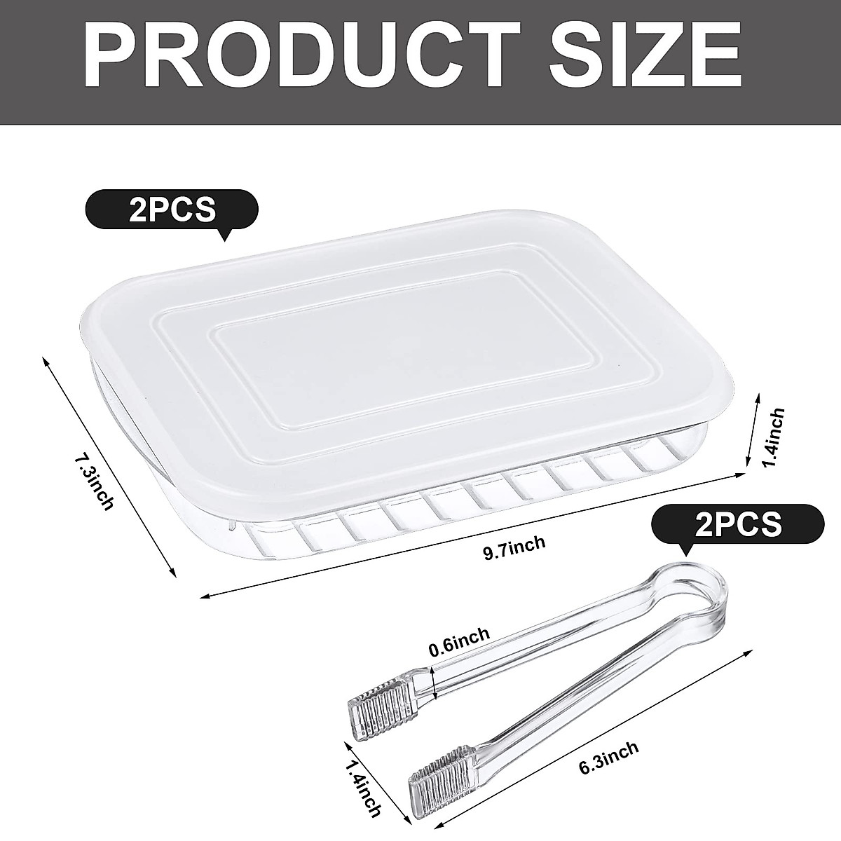 2 Packs Bacon Keeper Plastic Deli Meat Container for Fridge with Lids Airtight Cold Cuts Storage Containers for Fridge Storage Box Food Shallow Low Profile Bacon Holder with 2 Pcs Buffet Serving Tongs