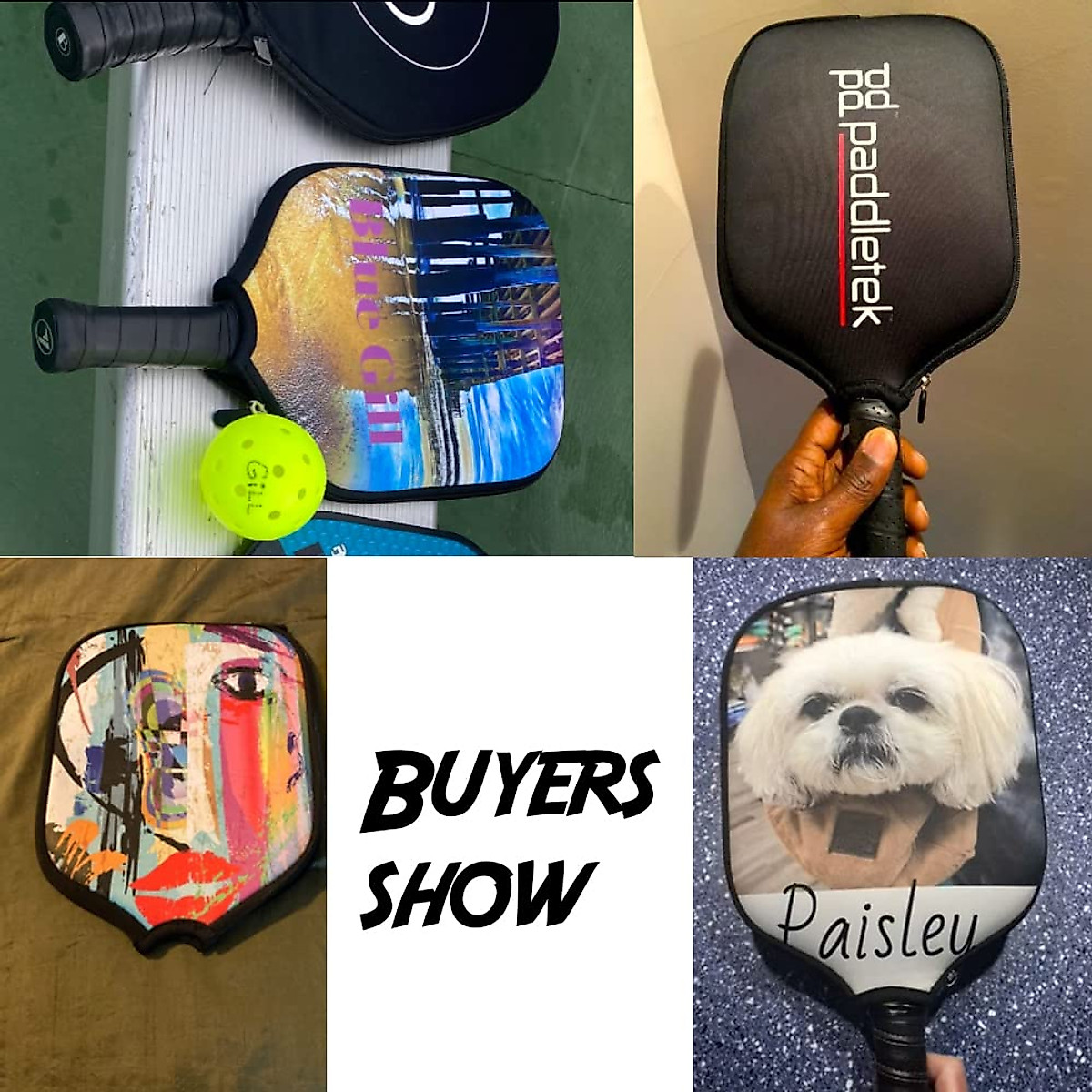 DUNHUANG Custom Pickleballs Paddles Cover Personalized Cover Paddles Case Rackets Cover Holder Sleeve Case, Fits Most Paddles, Rackets, 8.5x11.5 inches, Black, 1PCS