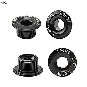 EMVANV Bicycle Crankset Screws, Practical M19 Cycling Cranket Crank Fixing Bolt, Durable Bottom Aluminum Alloy Crankset Nut Cove-r Cap