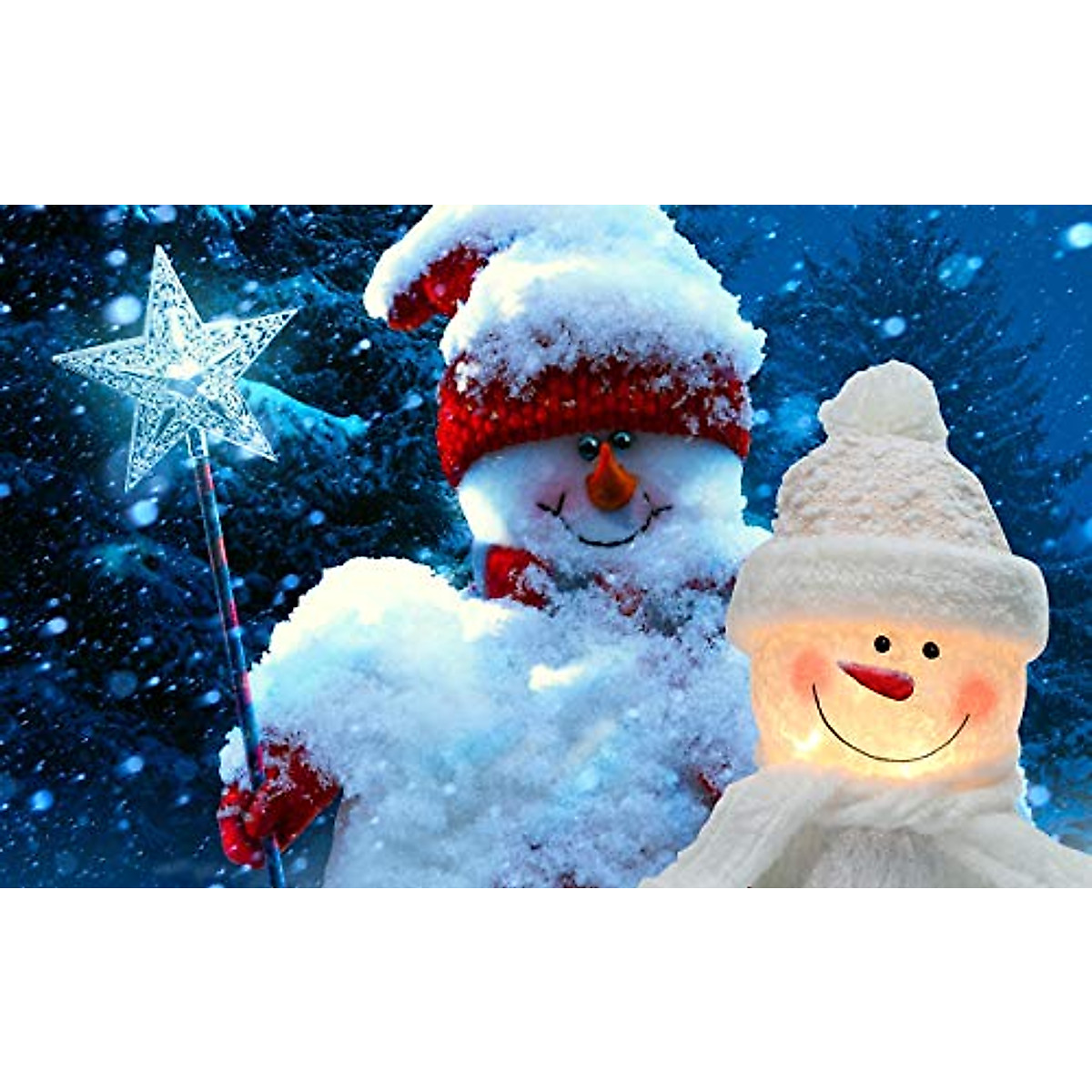 HutHomery Lighted Christmas Snowman Lamp, Electric Glass Snowman Ball Night Lights with Santa Claus Hat for Xmas Holidays Home Décor