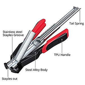 Proster Hog Ring Plier Kit, with 2500pcs Galvanized Steel Hog Rings for Auto Feed Fence Fastener Staple Plier Nailer for Pigpen Birdcage